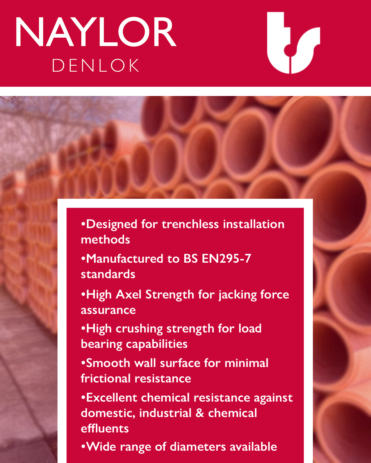 Naylor Drainage Ltd Denlok jacking pipe in stock in available from us ...